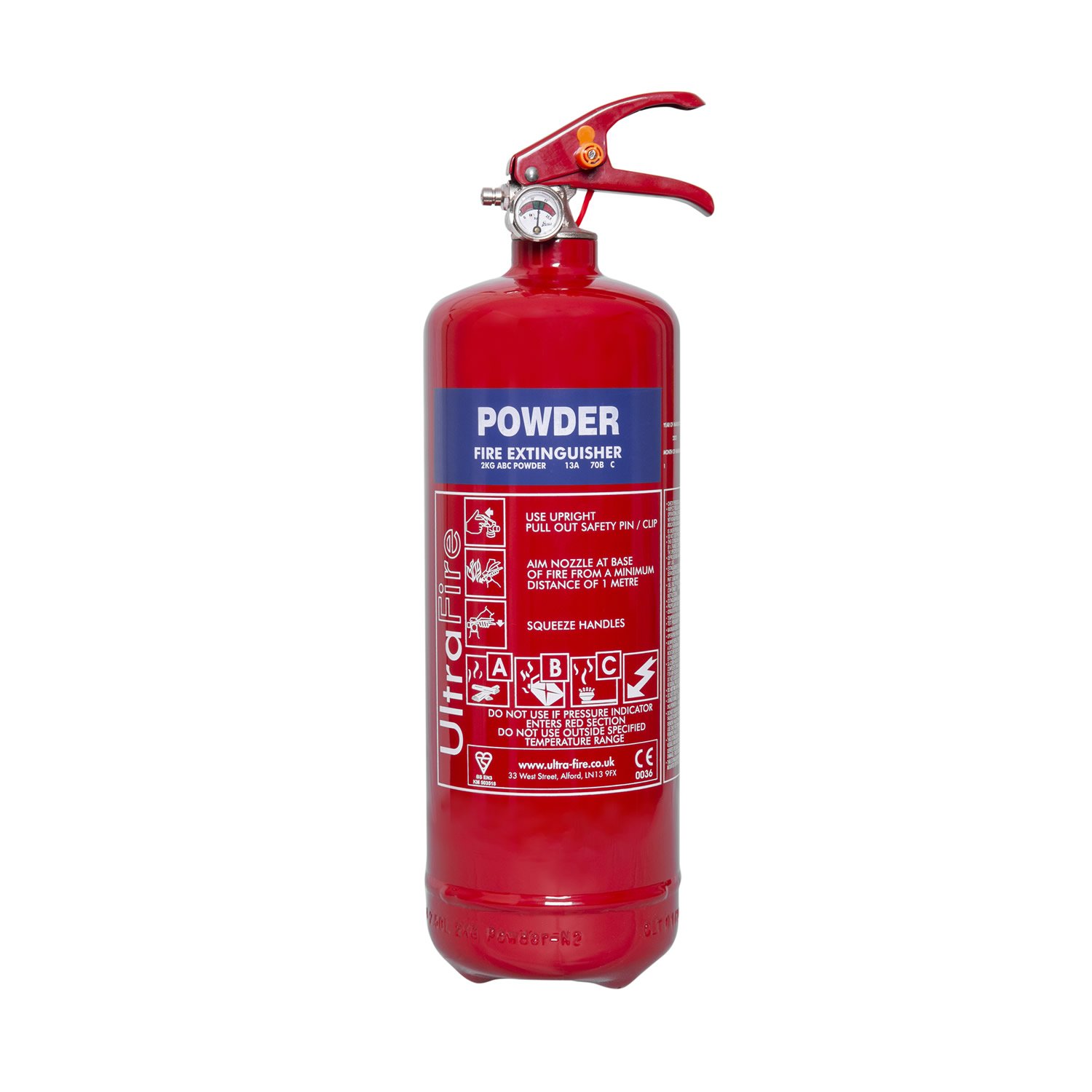 2kg Powder Fire Extinguisher – UltraFire – henlowsafety.com